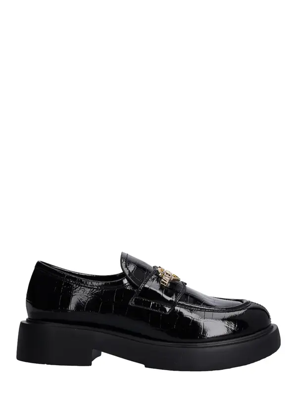 Moschino Logo-lettering Loafers - Black