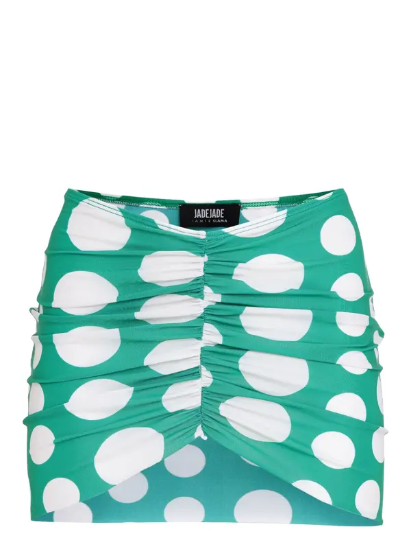AMIR SLAMA X Jade Picon Polka-dot Mini Skirt - Green