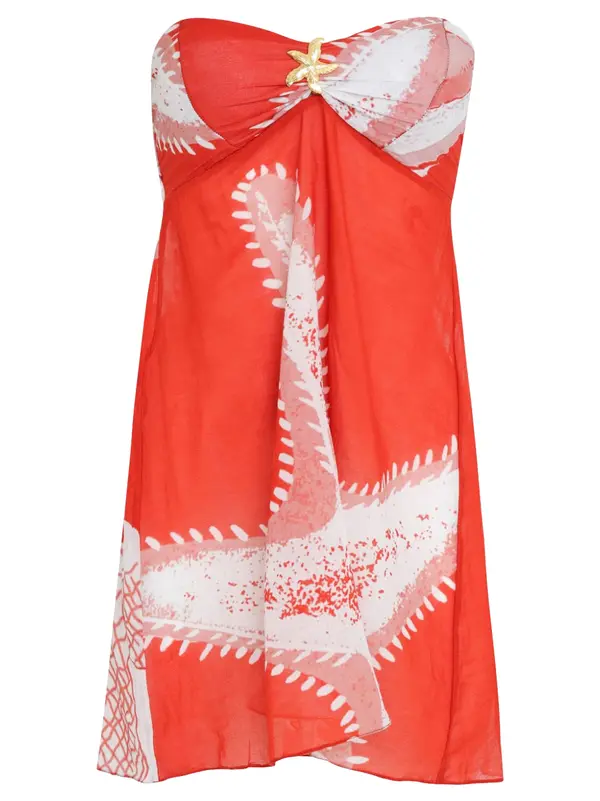 AMIR SLAMA Starfish-print Mini Dress - Red