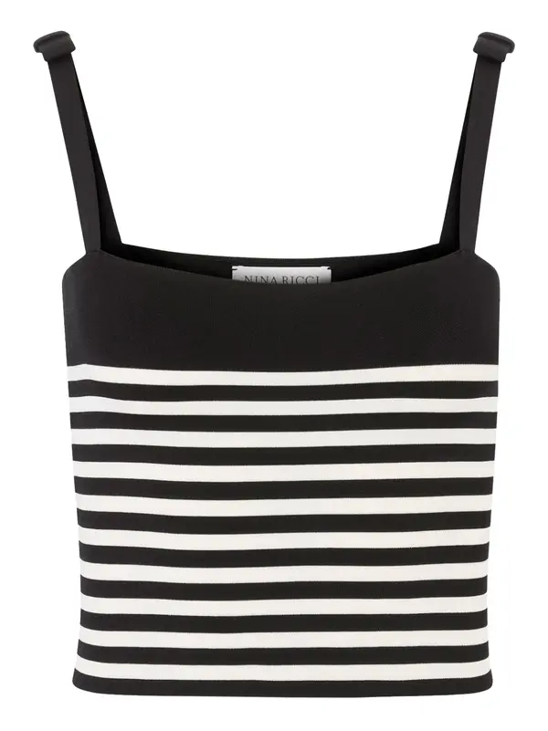 Nina Ricci Striped Knitted Tank Top - Black