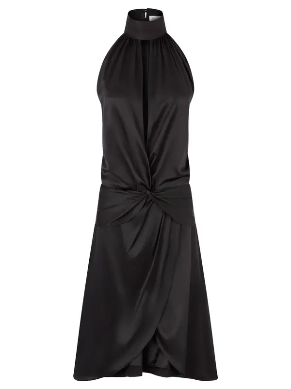 Nina Ricci Ruched Halterneck Dress - Black