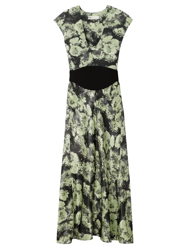 Tory Burch Floral-print Midi Dress - Green