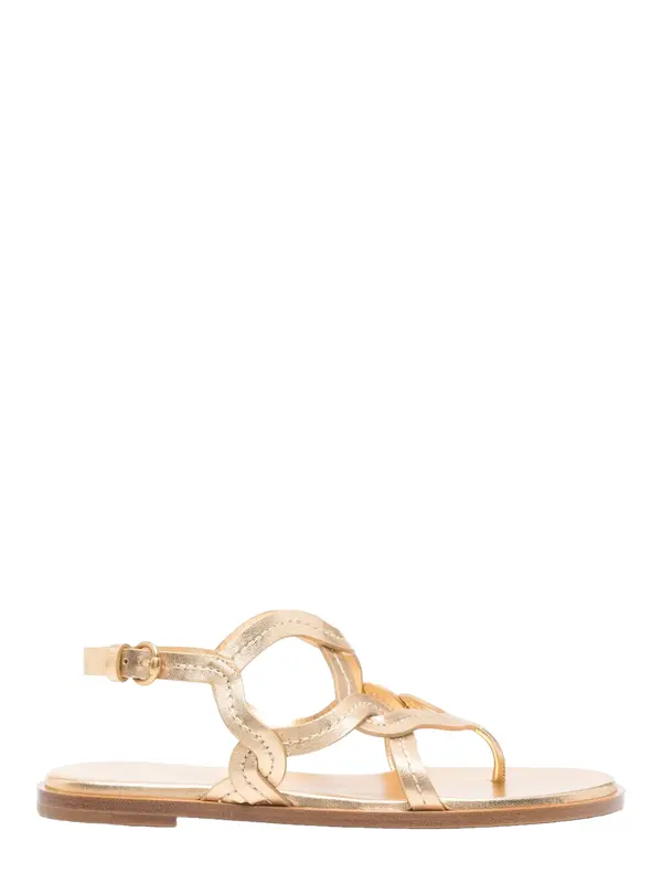 GIANVITO ROSSI Leather Sandals - Gold
