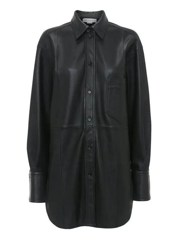 Victoria Beckham Leather Shirt - Black