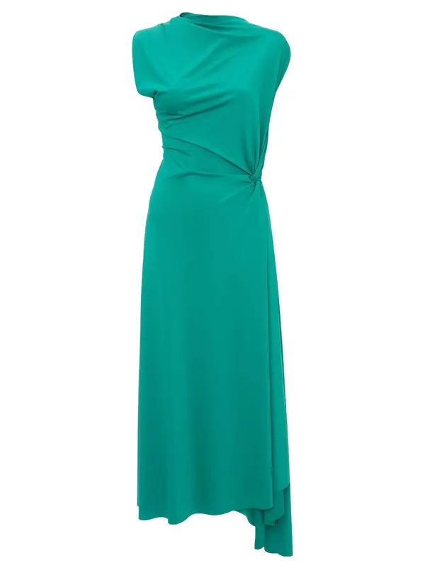 Victoria Beckham Draped Asymmetric Midi Dress - Green