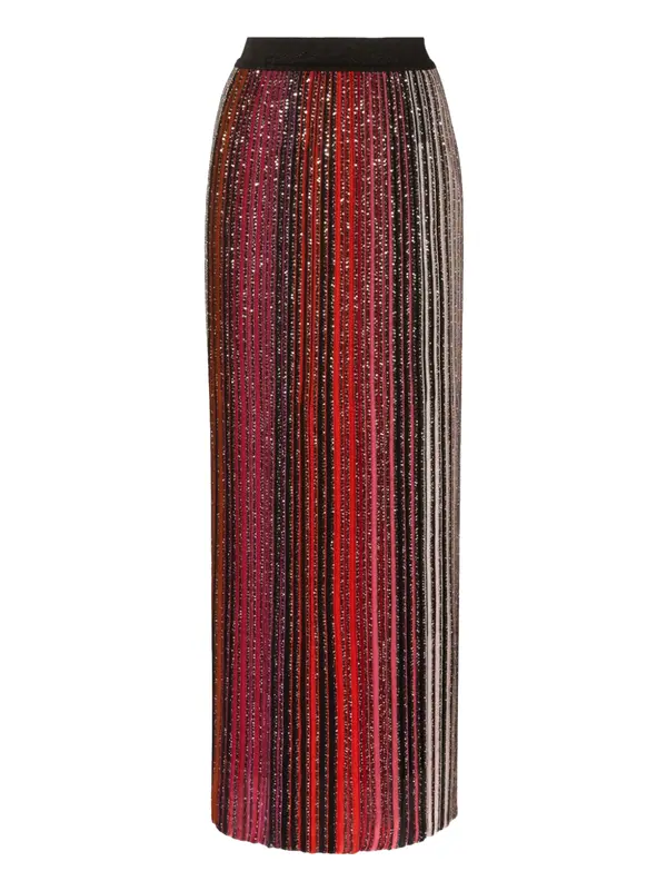 Missoni Sequin-embellished Striped Maxi Skirt - Black