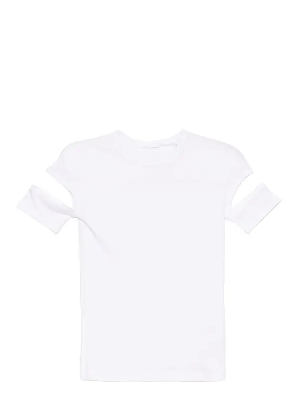 Helmut Lang Slashed Shrunken T-shirt - White