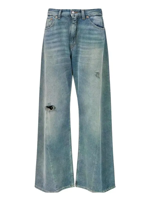 MAISON MARGIELA Distressed Wide-leg Jeans - Blue