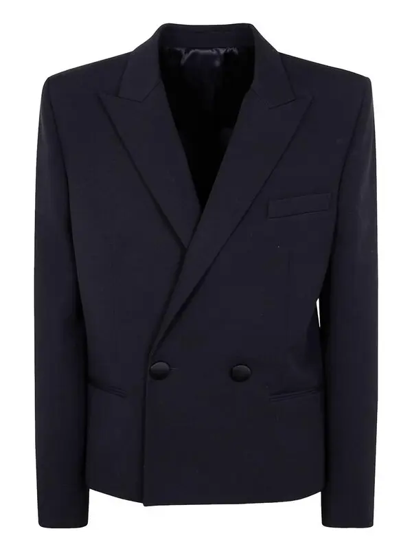 Balmain Wool Double-breasted Blazer - Black