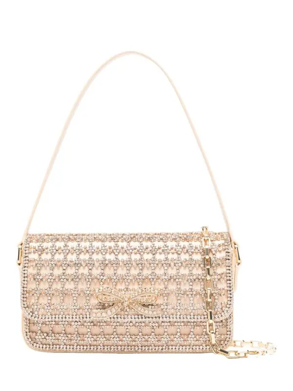 SELF-PORTRAIT Crystal-embellished Shoulder Bag - Neutrals