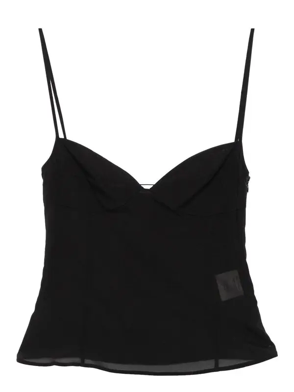 ST. AGNI Sweetheart Neck Tank Top - Black