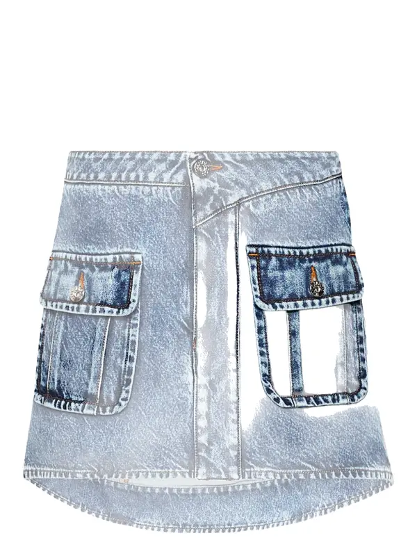 JW Anderson Curved Mini Denim Skirt - Blue