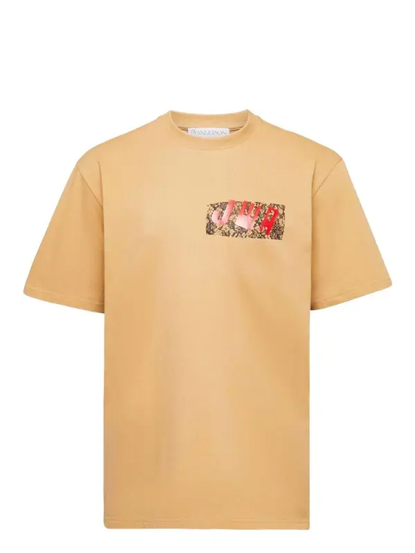 JW Anderson Jwa Lace-print T-shirt - Neutrals