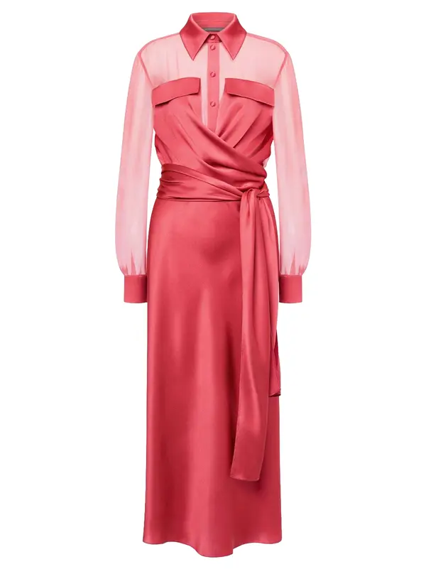 Alberta Ferretti Draped Shirt Dress - Pink