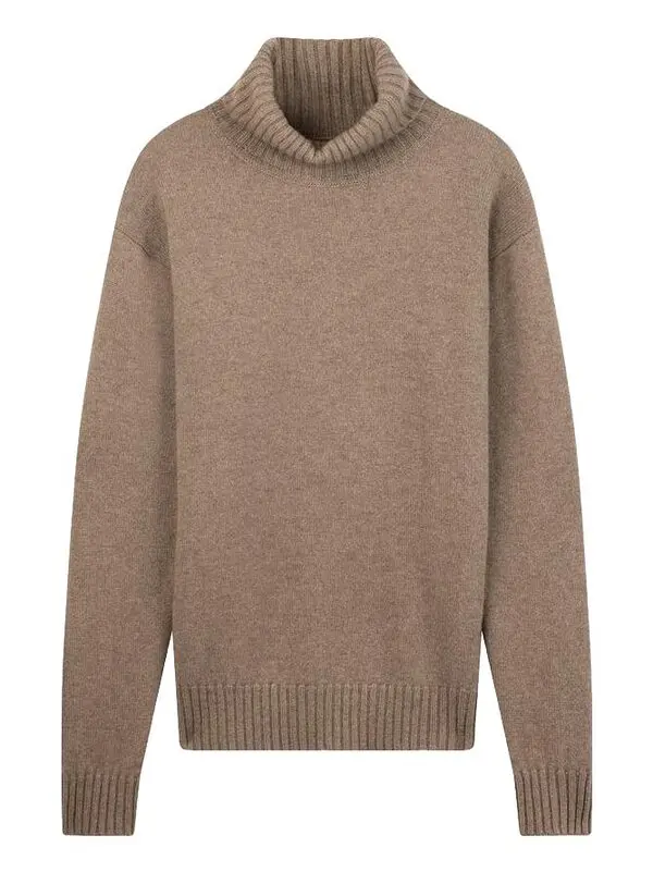 Gobi Cashmere Classic Turtleneck Sweater - Taupe