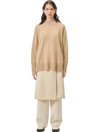 GOBI MONGOLIAN CASHMERE Loose-fit Cashmere Crewneck Sweater - Beige