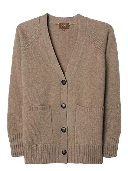 GOBI MONGOLIAN CASHMERE Relaxed-fit Cashmere Cardigan - Taupe