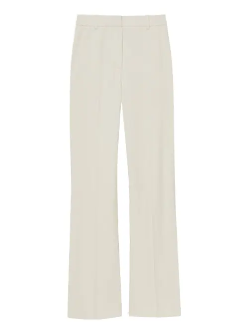 REISS Millie Wide-leg Woven Twill Trousers - Cream