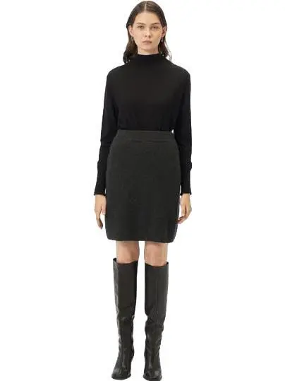 GOBI MONGOLIAN CASHMERE Cashmere Mini Skirt - Charcoal