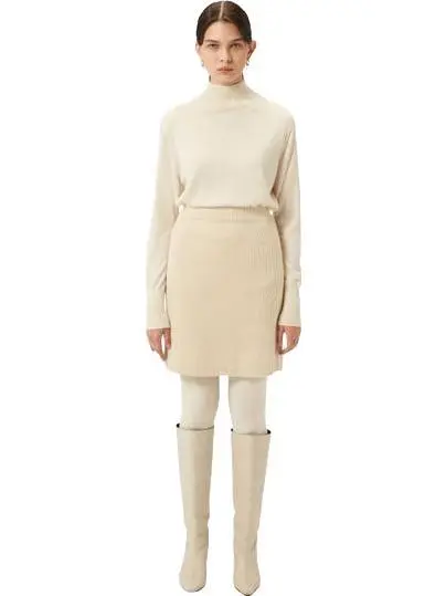 GOBI MONGOLIAN CASHMERE Cashmere Mini Skirt - Off White