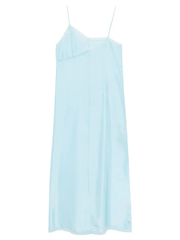 MAISON MARGIELA Asymmetric Silk Maxi Dress - Blue