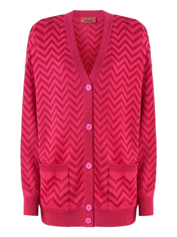 Missoni Chevron-woven Cardigan - Red