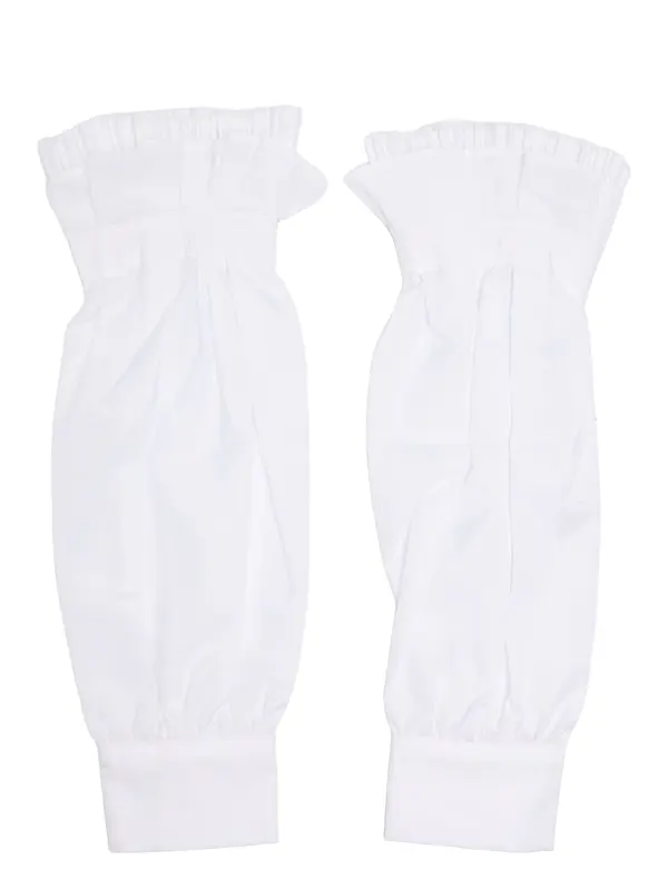 SHANSHAN RUAN Pleated Cotton Sleeves - White