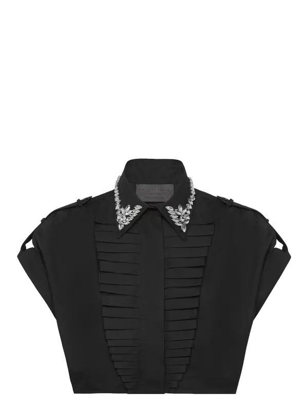 Philipp Plein Voulant Cropped Shirt - Black