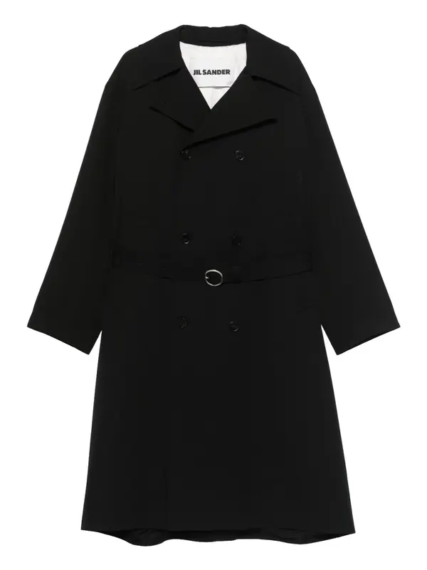 JIL SANDER Belted Coat - Black