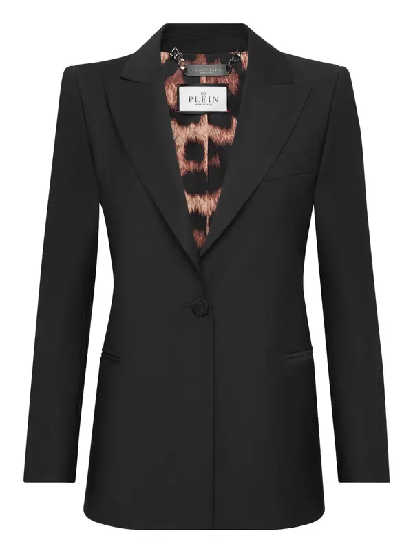 Philipp Plein Skull-strass Wool Blazer - Black