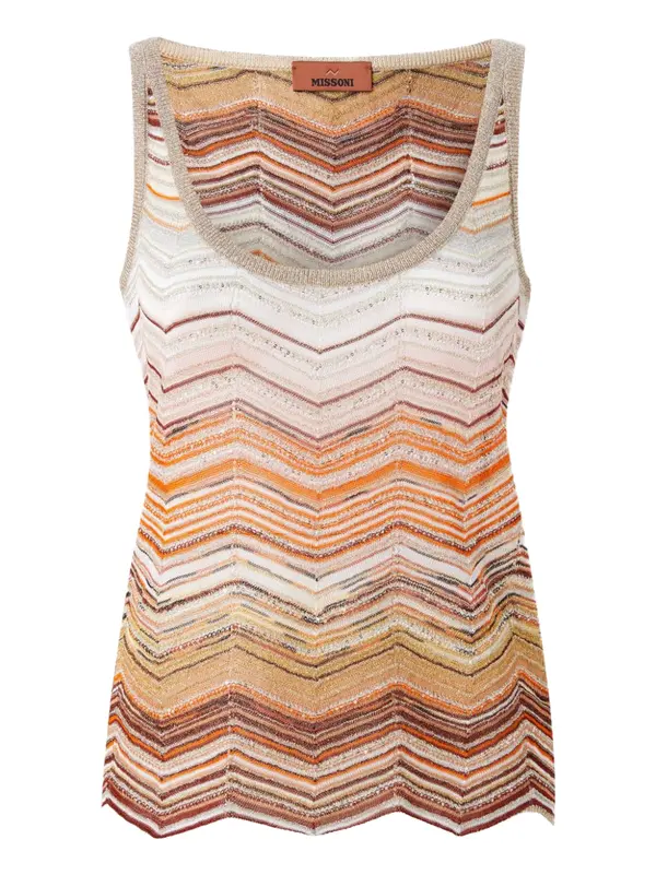 Missoni Chevron Lamé Tank Top - Neutrals