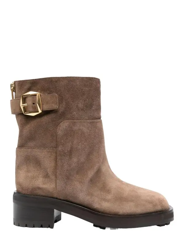 JIMMY CHOO 50mm Suede Boots - Brown