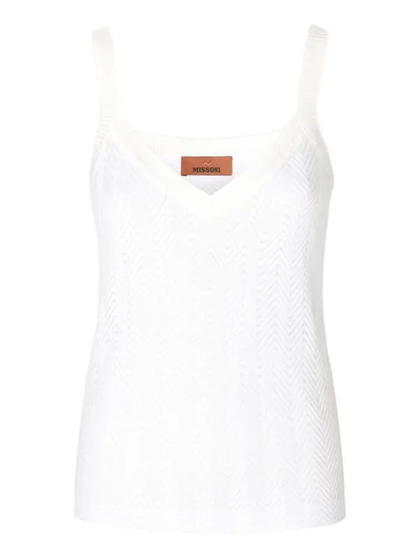 Missoni Zigzag-woven Tank Top - White