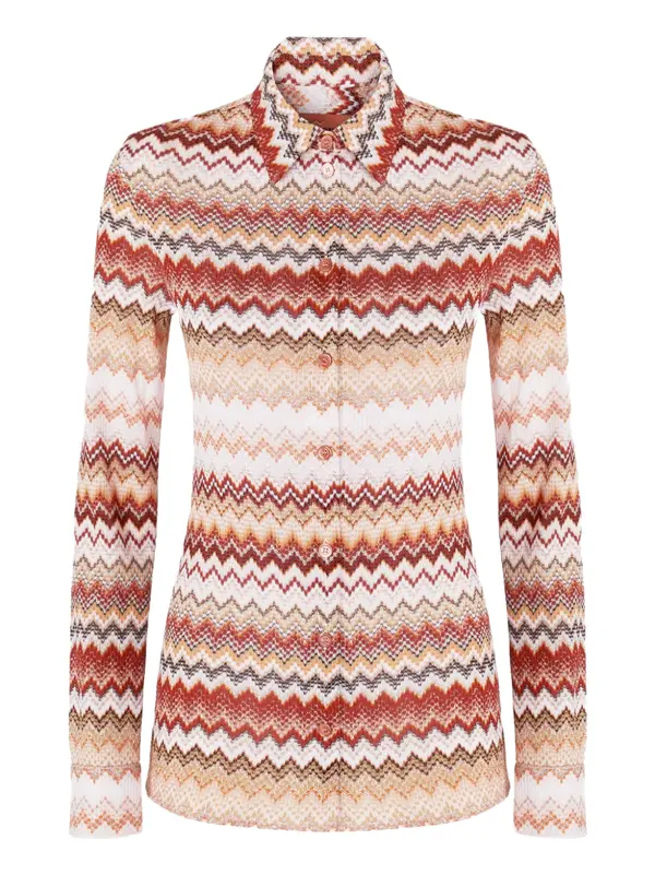 Missoni Zigzag-pattern Lamé Shirt - Neutrals