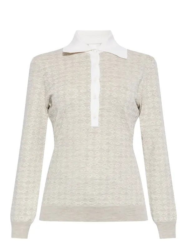 Givenchy Monogram Jacquard Polo Jumper - Neutrals