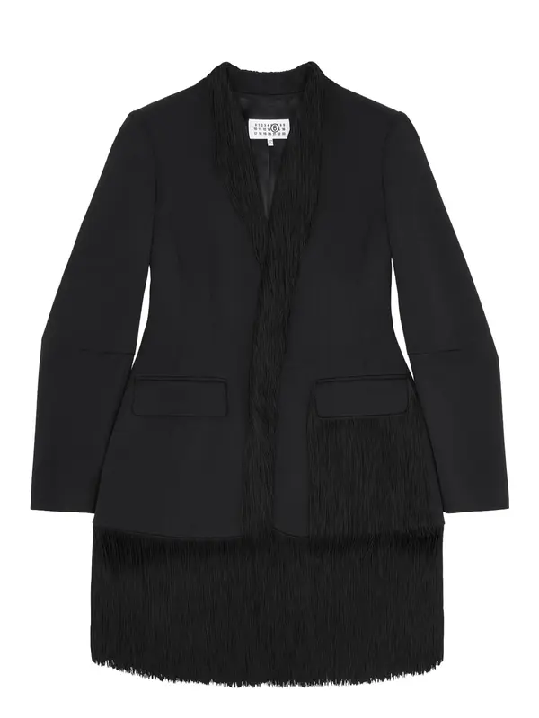 MAISON MARGIELA Fringe-detailed Blazer - Black