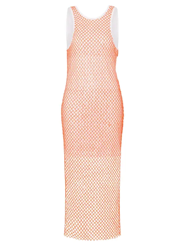 Moschino Mesh Midi Dress - Orange