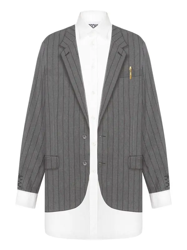 Moschino Blazer-print Shirt - Grey