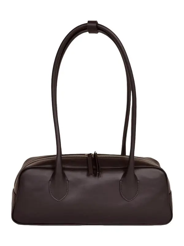 HYER GOODS La Strada Leather East West Bag - Chocolate