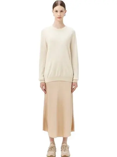 GOBI MONGOLIAN CASHMERE Essential Cashmere Crewneck Sweater - Off White