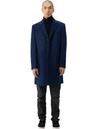GOBI MONGOLIAN CASHMERE Classic Single Breasted Coat - Black Iris