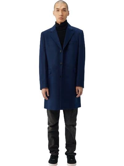 Gobi Cashmere Classic Single Breasted Coat - Black Iris