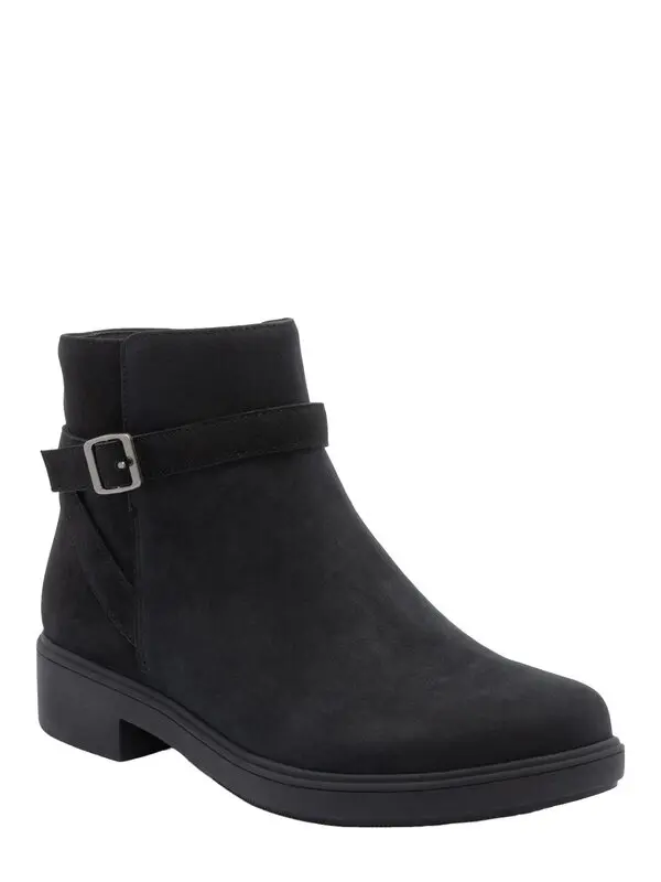 ABEO Compass Buckle Ankle Boot - Black Nubuck - Metatarsal