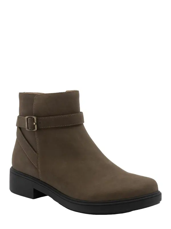 ABEO Compass Buckle Ankle Boot - Olive Nubuck - Regular