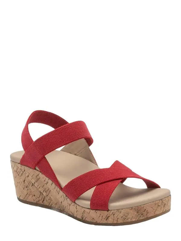 ABEO Riviera Stretch Wedge Sandal - Red - Regular