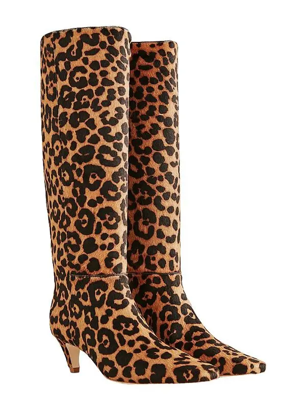 REFORMATION Remy Print Knee High Boots - Leopard