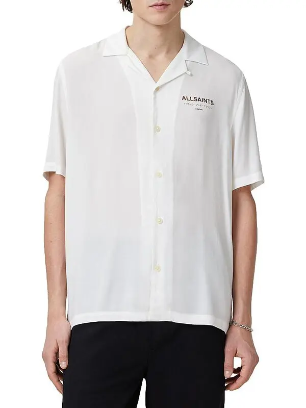 ALLSAINTS Ouija Relaxed Fit Camp Shirt - Ecru White