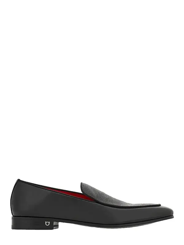 FERRAGAMO Bloom Leather Loafers - Black