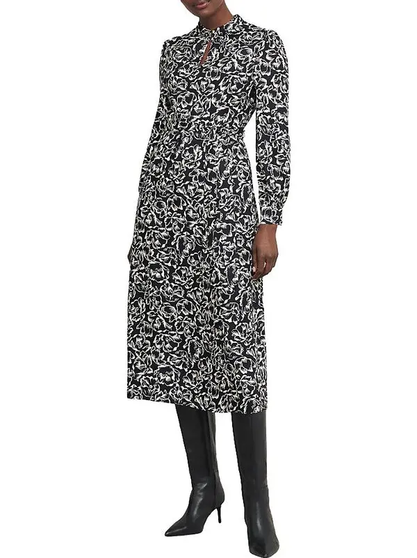HOBBS LONDON Cynthia Midi Dress - Black Cream