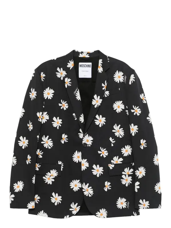 Moschino Floral-print Blazer - Black